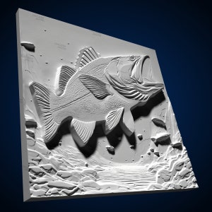 Large Mouth Bass 3D STL File for CNC Router, 3D Print, Casting, Wood ...