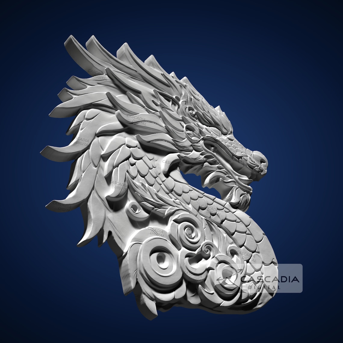 Chinese Dragon Head - STL Model for CNC Router and 3D Printing - Etsy