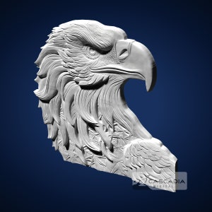 Bald Eagle Head 3D STL File for CNC Router, 3D Print, Casting, Wood ...