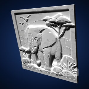Elephant 3D STL File for CNC Router, 3D Print, Casting, Wood Carving ...
