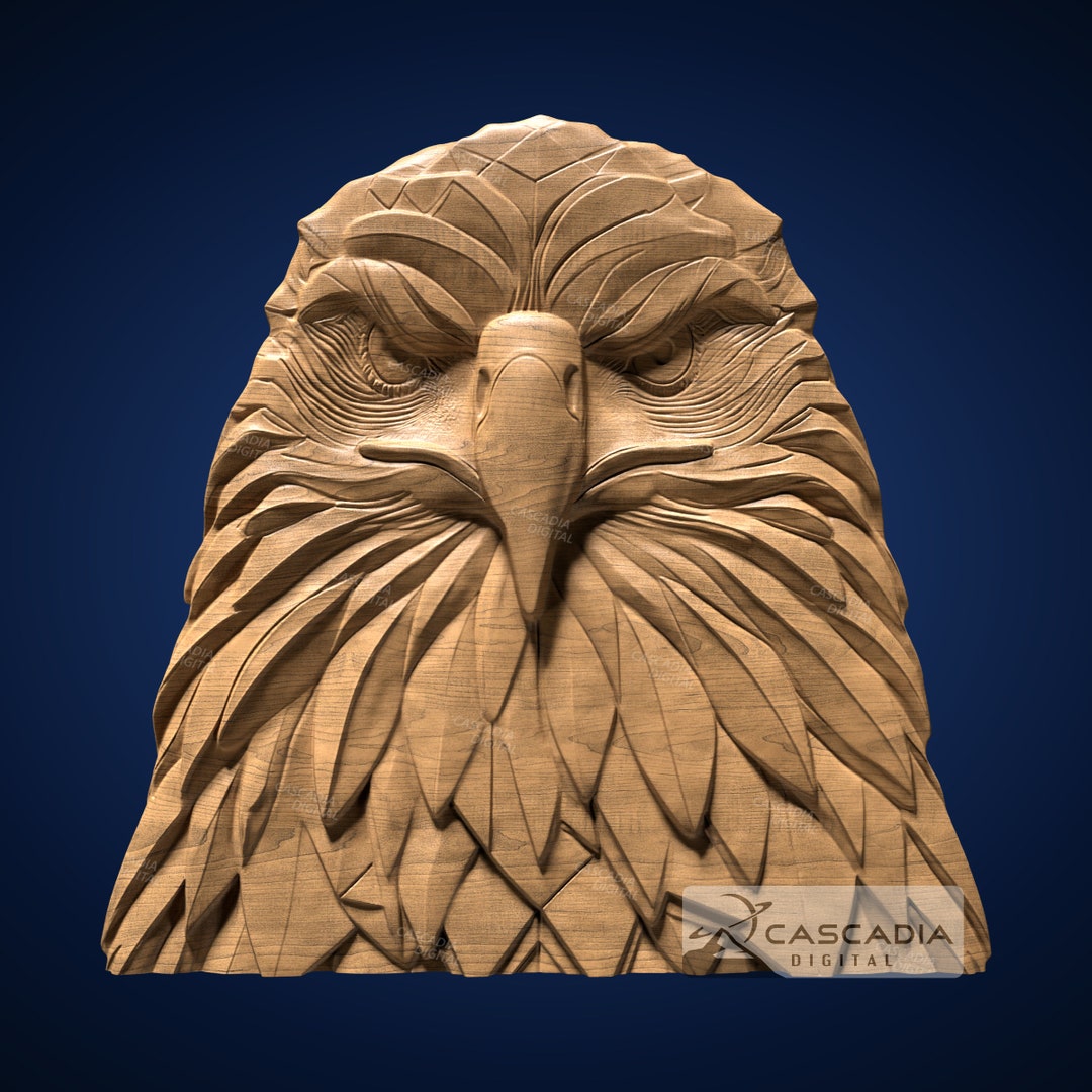 Bald Eagle Head 3D STL File for CNC Router, 3D Print, Casting, Wood ...
