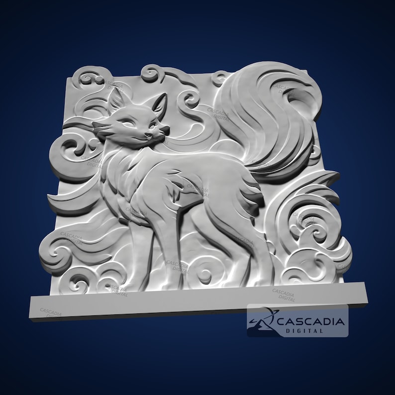 Fox Wolf Dog 3D STL File for CNC Router, 3D Print, Casting, Wood ...