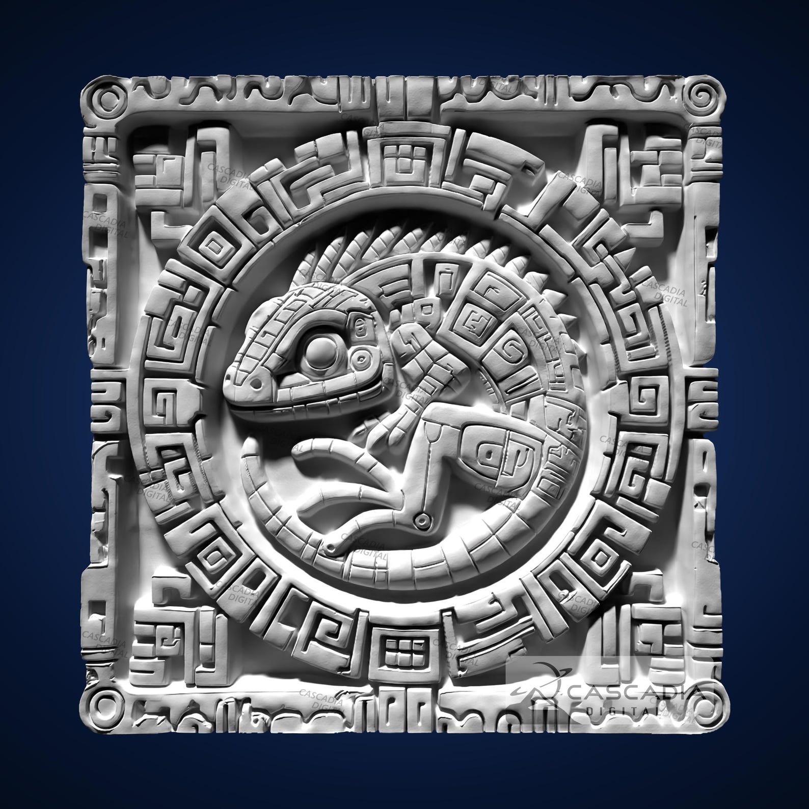 Lizard Aztec - STL Model for CNC Router and 3D Printing - Etsy