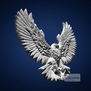 Bald Eagle in Flight 3D STL File for CNC Router, 3D Print, Casting ...
