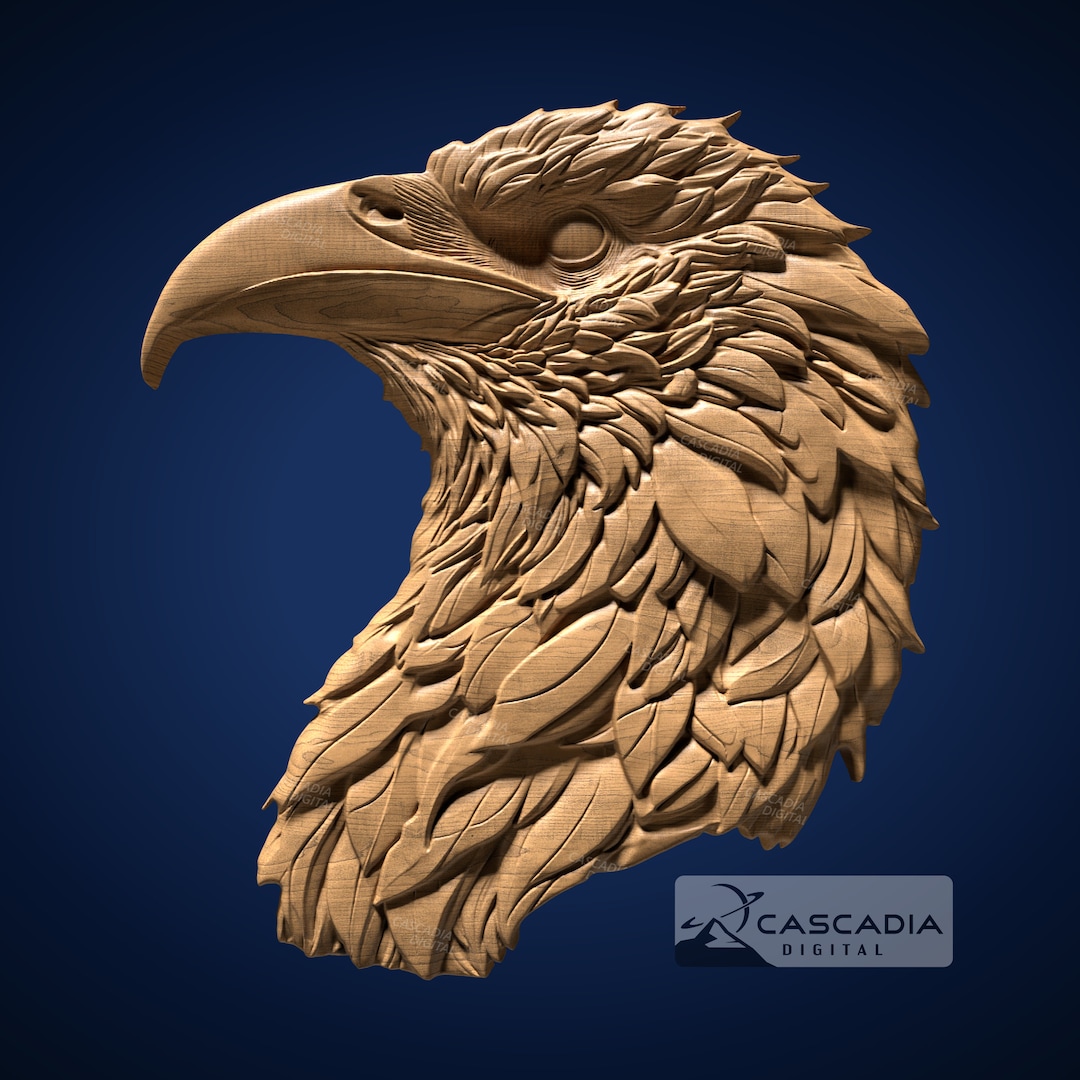 Raven Head 3D STL File for CNC Router, 3D Print, Casting, Wood Carving ...