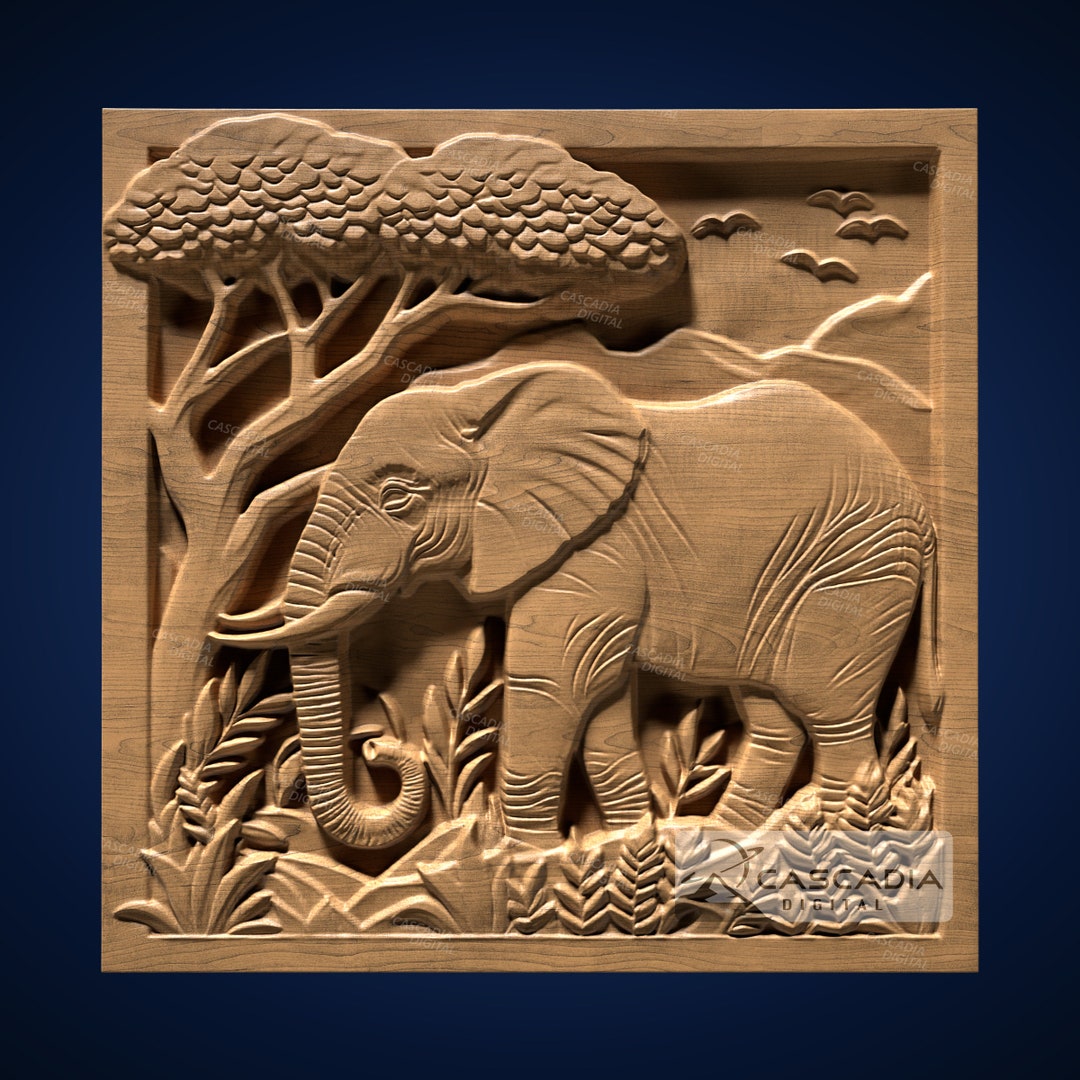 Elephant - 3D STL Model for CNC/3D Printing - Animal Wildlife Nature ...