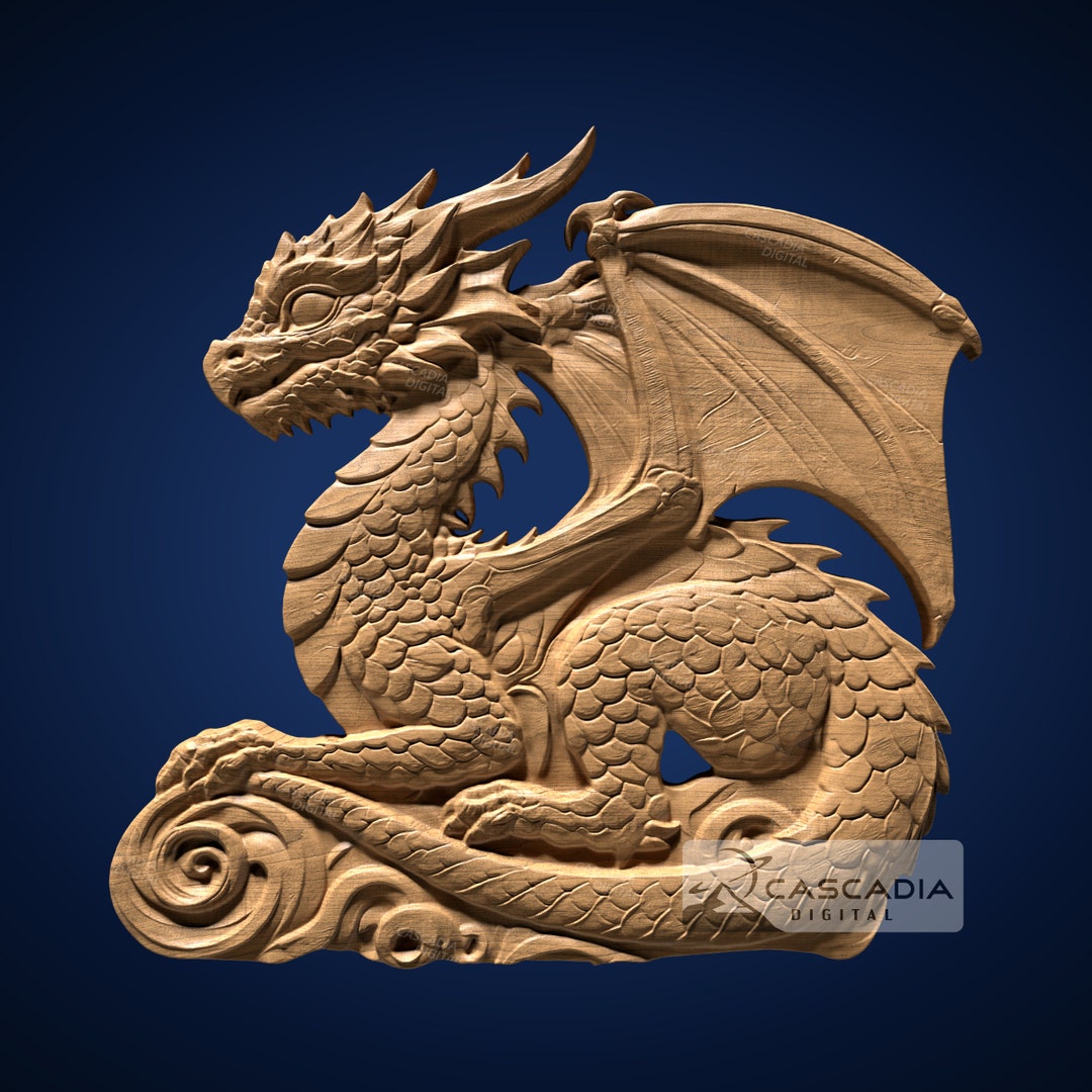 Cute Dragon Hatchling 3D STL File for CNC Router, 3D Print, Casting ...