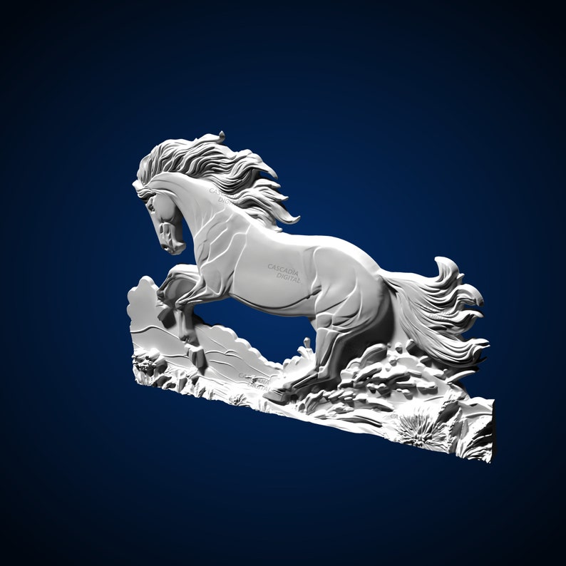 Wild Horse 3D STL File for CNC Router, 3D Print, Casting, Wood Carving ...