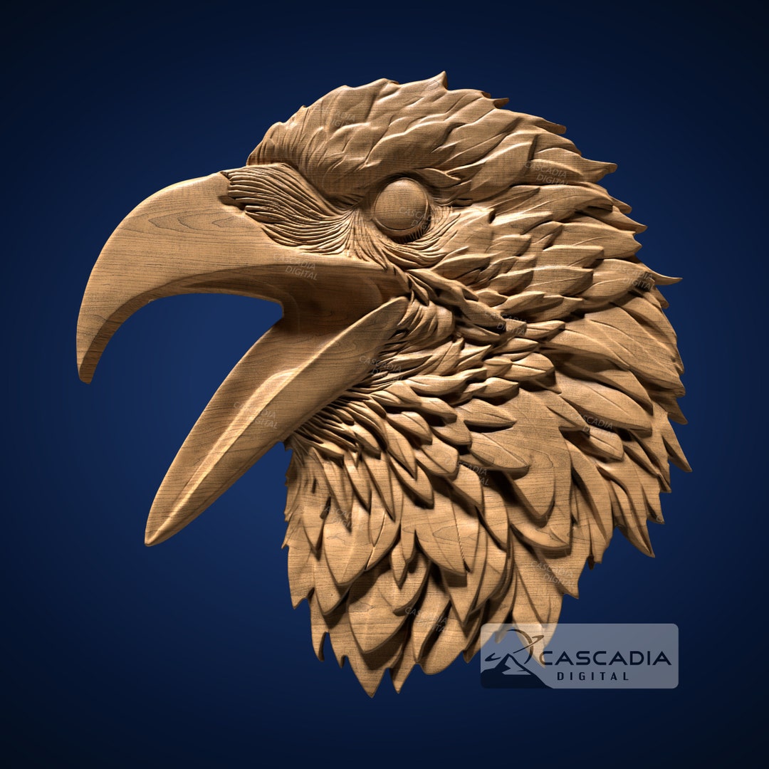 Raven Head - 3D STL Model for CNC/3D Printing - Animal Wildlife Bird ...