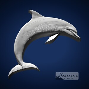 Dolphin 3D STL File for CNC Router, 3D Print, Casting, Wood Carving ...