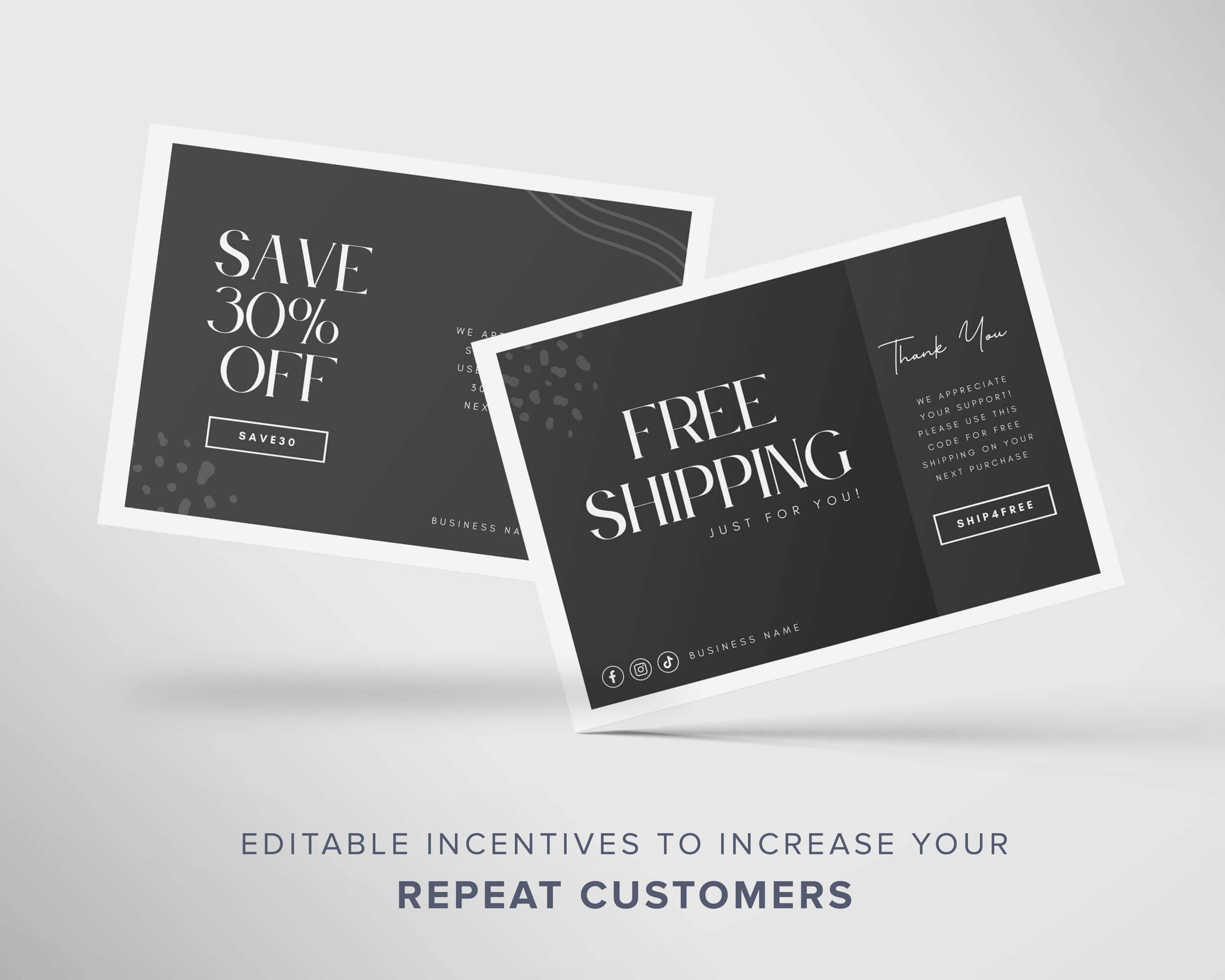 Ebay Thank You Cards Template | Canva Thankyou Order Card | 3x5 Thank ...