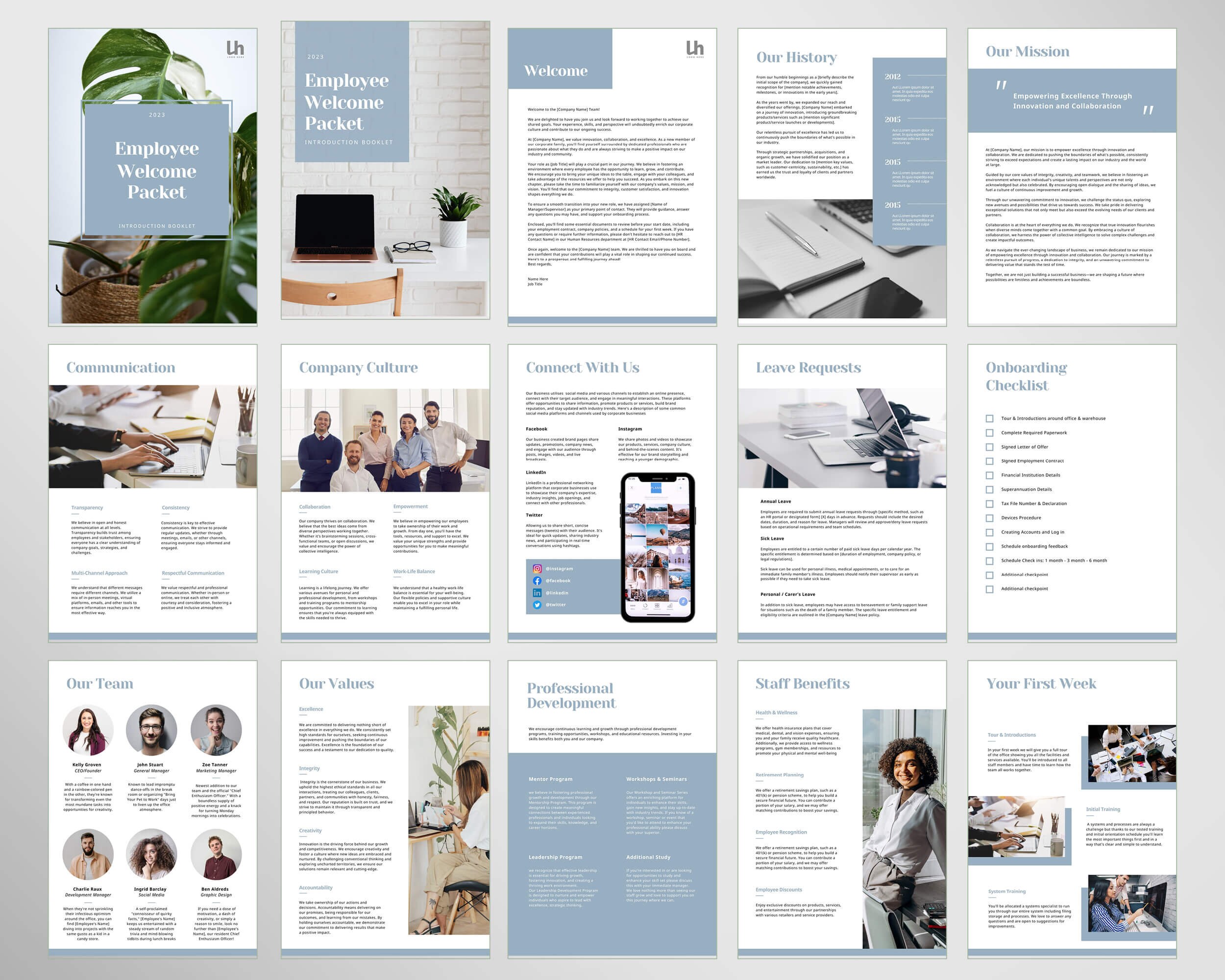 New Employee Welcome Pack Editable Template | Staff Onboarding Canva ...