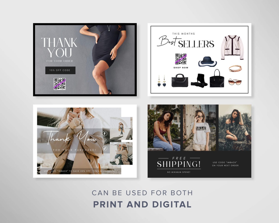 Ebay Thank You Card Template Canva Thankyou Order Card Small Business ...