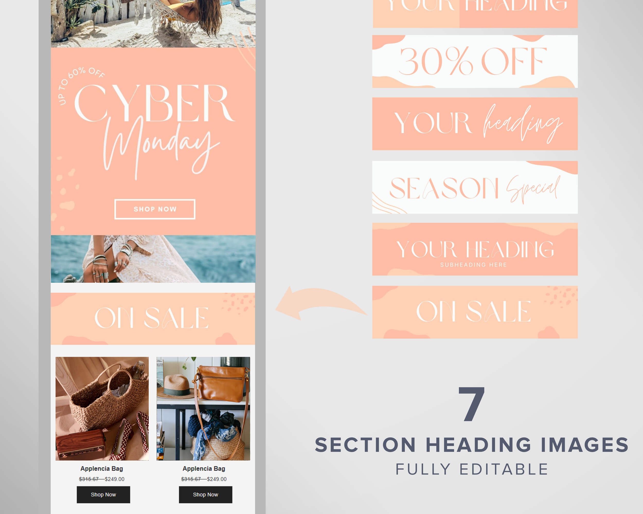 Editable Email Template Klaviyo & Mailchimp, Email Marketing Canva ...