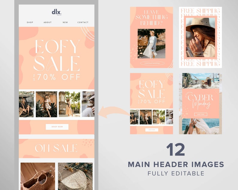 Editable Email Template Klaviyo & Mailchimp, Email Marketing Canva ...