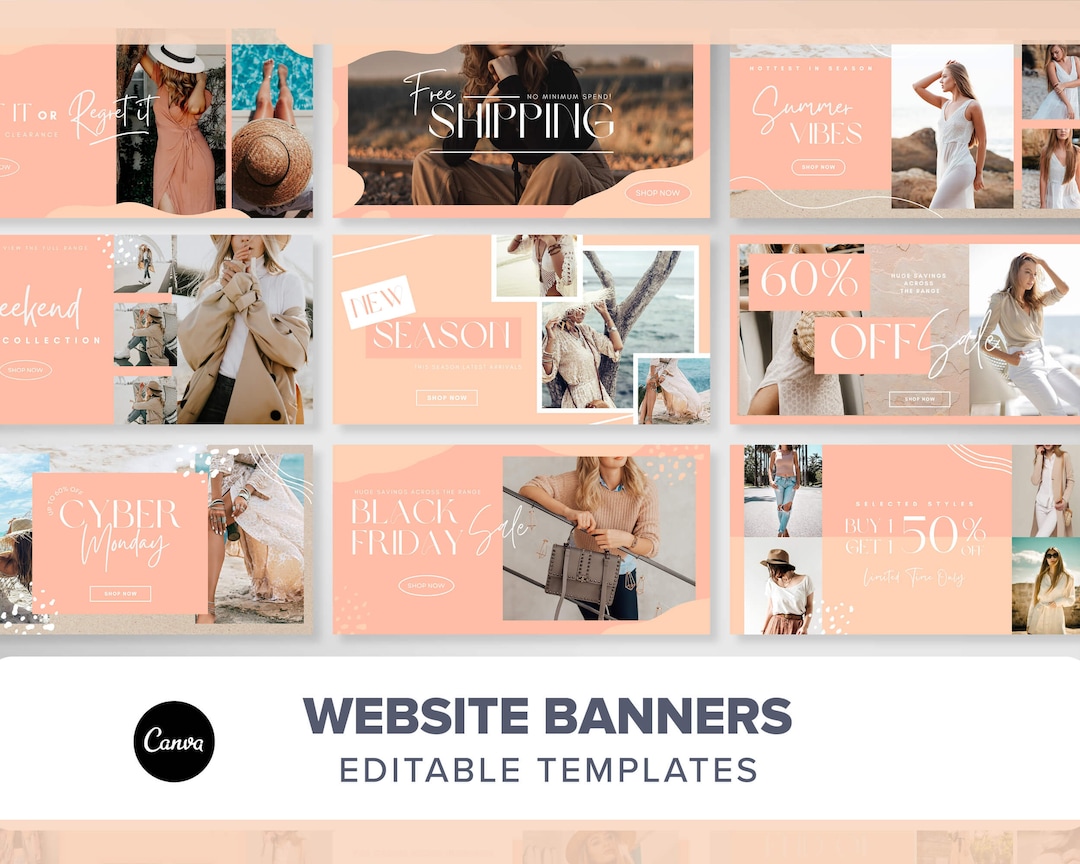 Editable Website Banner Template, Squarespace Web Banner Wix and ...