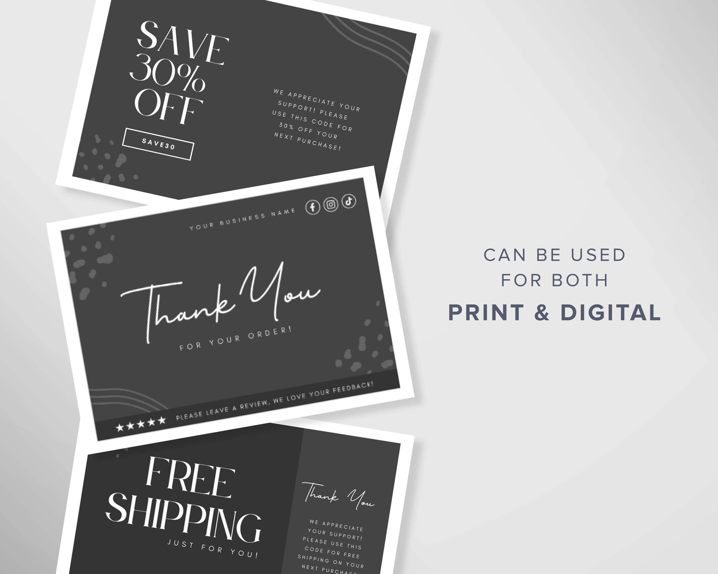 Ebay Thank You Cards Template | Canva Thankyou Order Card | 3x5 Thank ...