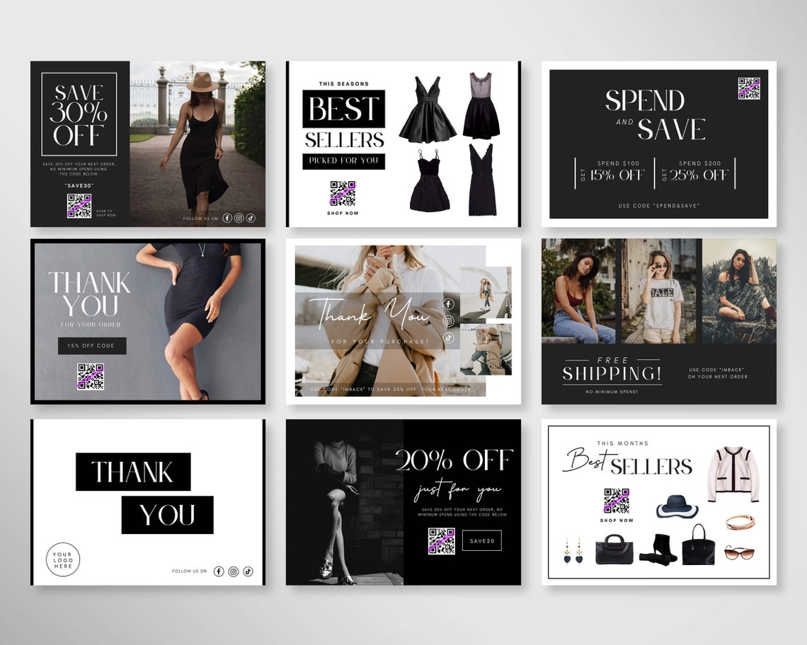 Ebay Thank You Card Template Canva Thankyou Order Card Small Business ...