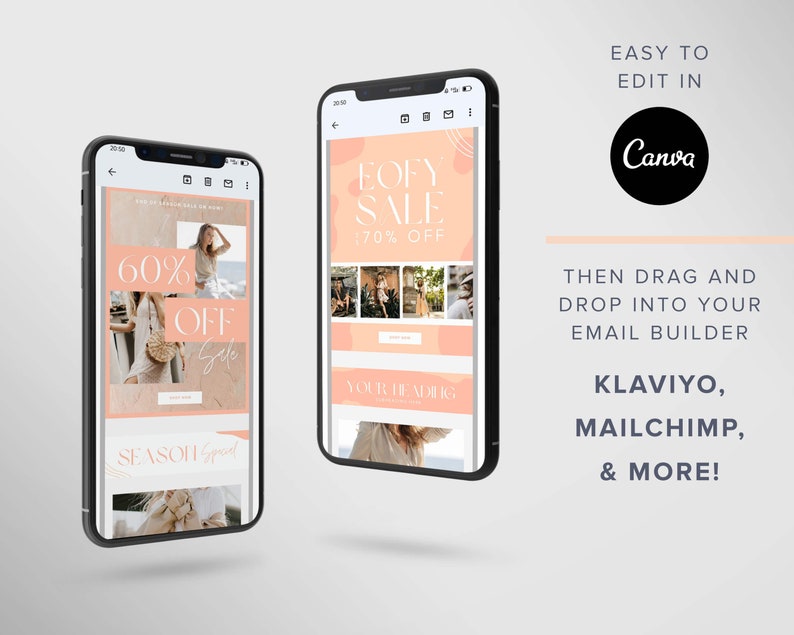 Editable Email Template Klaviyo & Mailchimp, Email Marketing Canva ...
