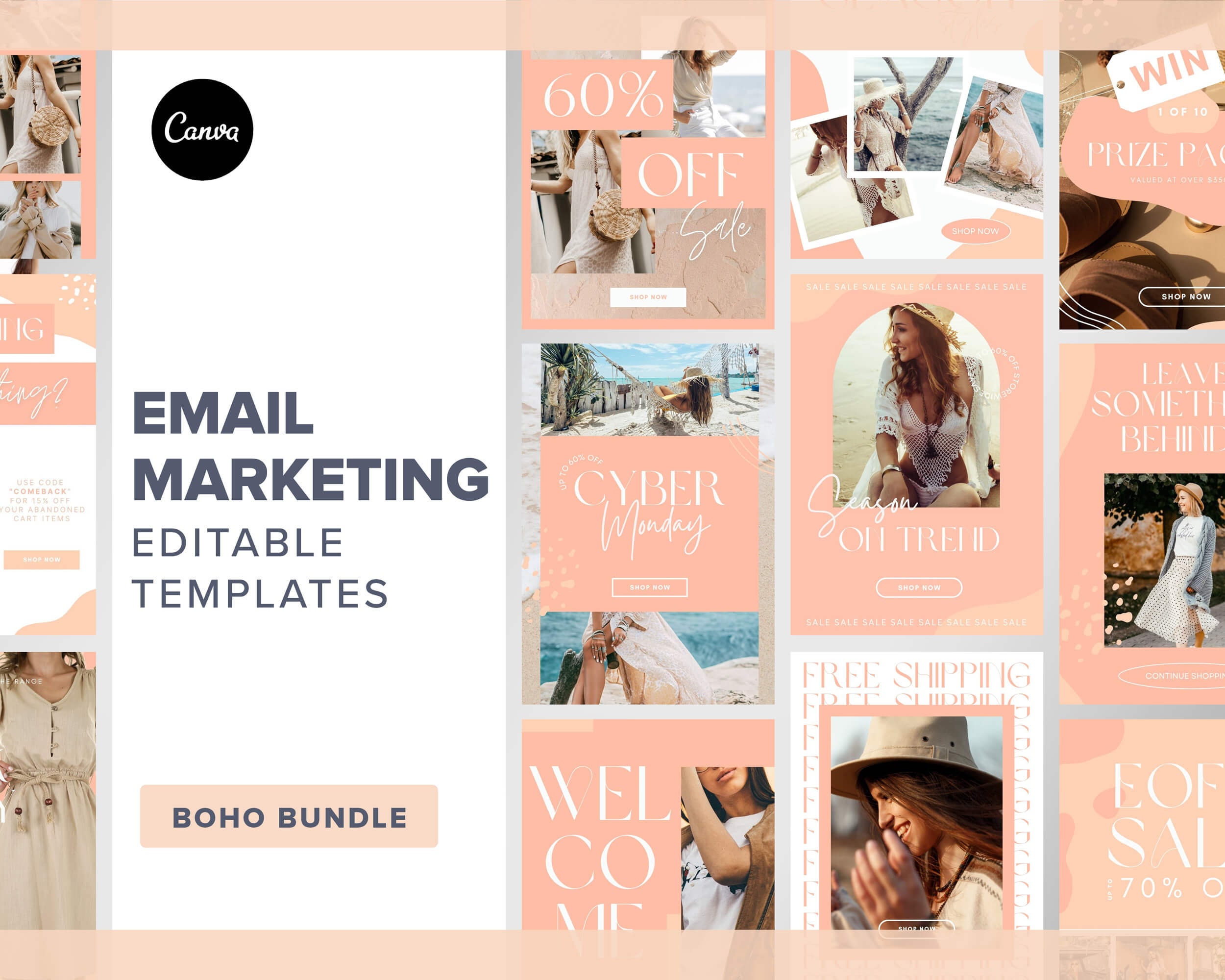 Editable Email Template Klaviyo & Mailchimp, Email Marketing Canva ...