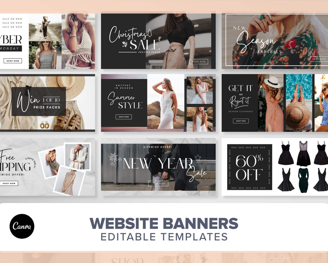 Editable Website Banner Template, Squarespace Web Banner Wix and ...