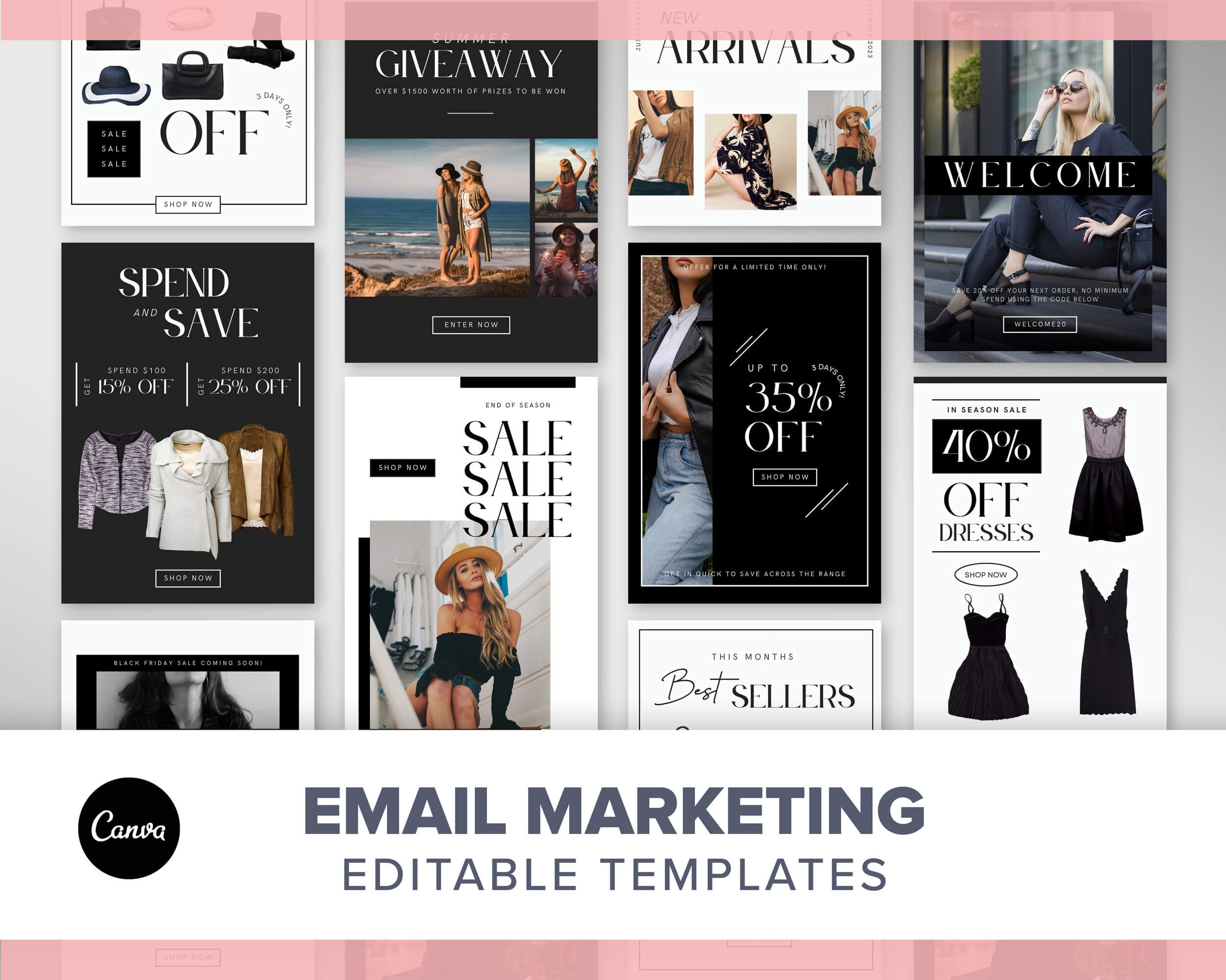 Editable Email Template Klaviyo & Mailchimp, Email Marketing Canva ...