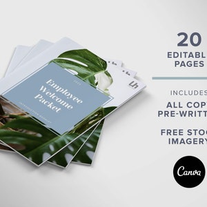 New Employee Welcome Pack Editable Template | Staff Onboarding Canva ...