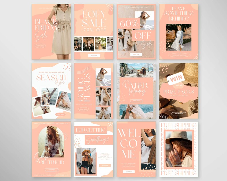 Editable Email Template Klaviyo & Mailchimp, Email Marketing Canva ...