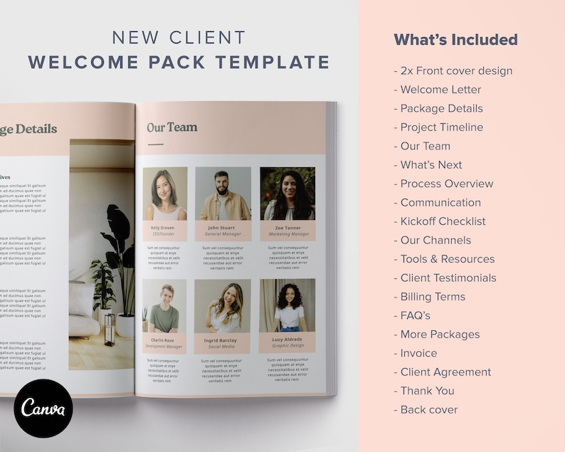 New Client Welcome Packet | Onboarding Canva Template | Editable ...