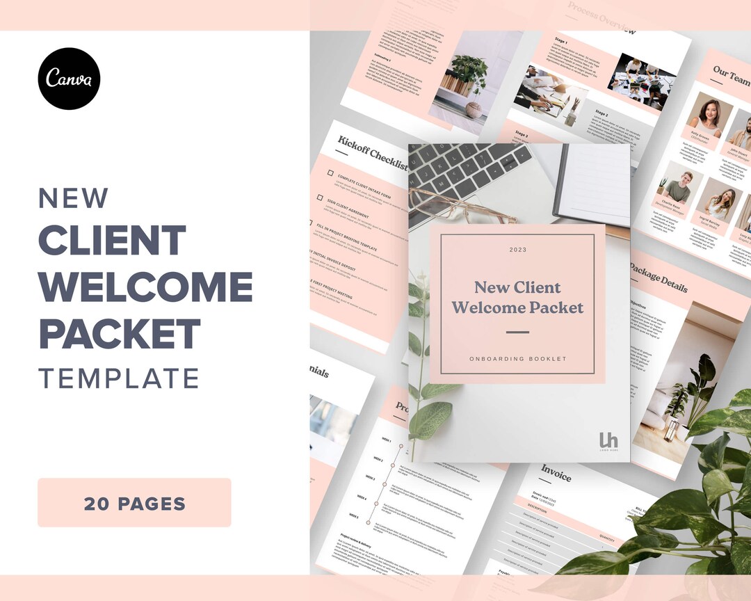 New Client Welcome Packet | Onboarding Canva Template | Editable ...