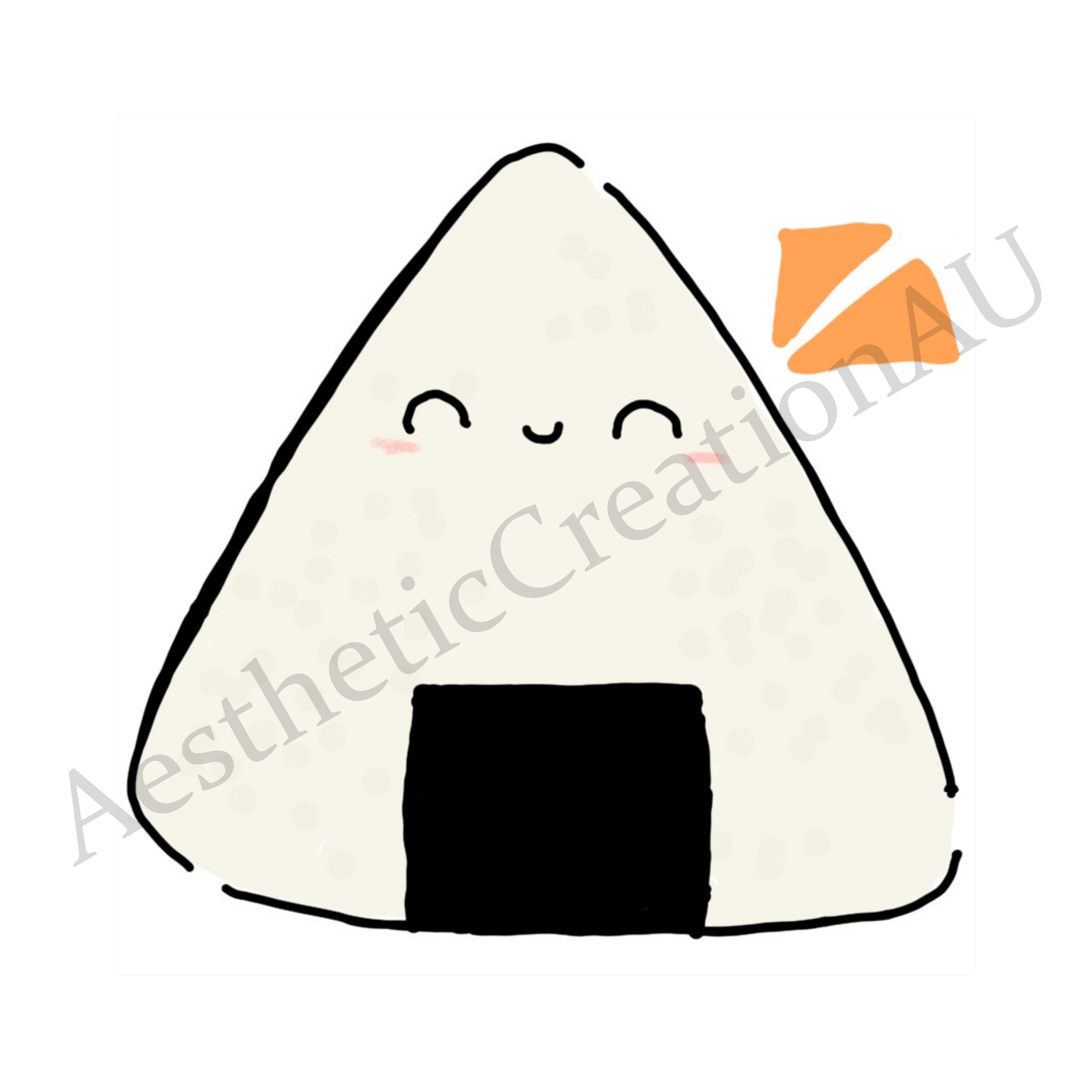 Smiling Onigiri Sticker - Etsy