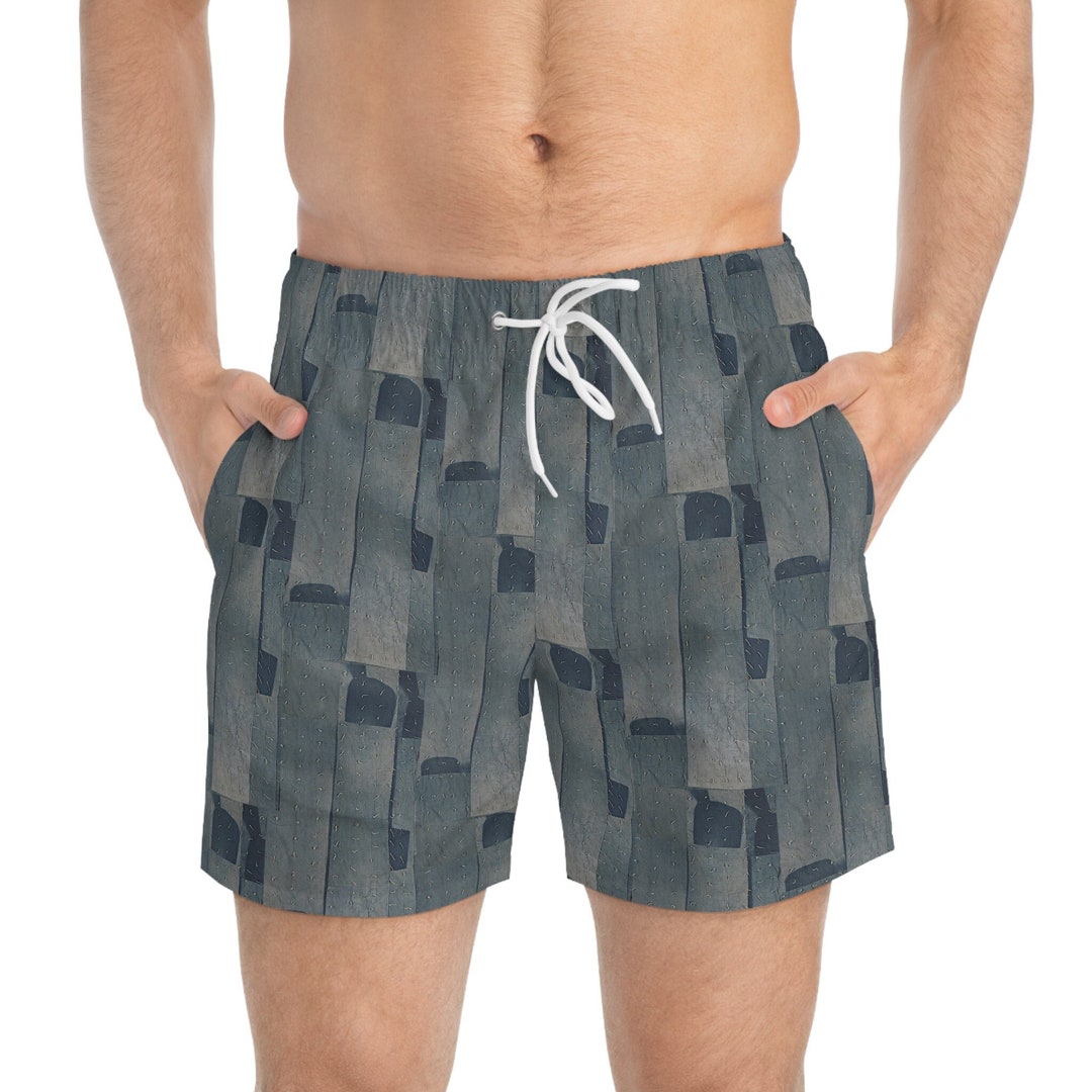 Men's Trunks, Denim Look Swim Trunks - Etsy