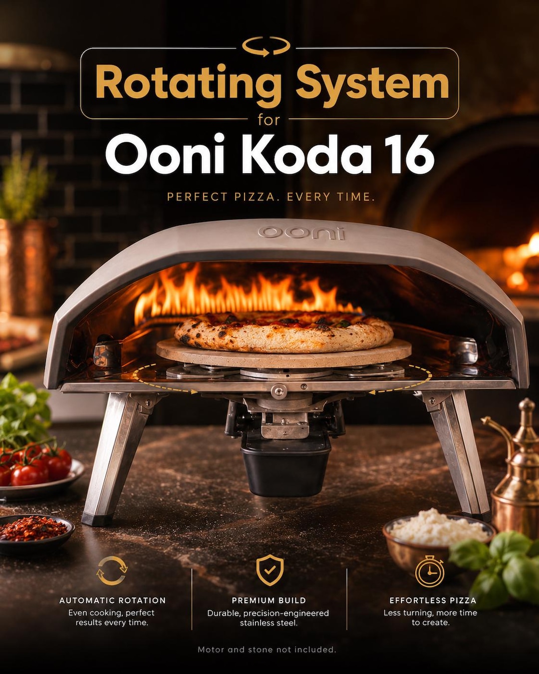 Ooni Koda 16 Rotating Turntable Upgrade | Pizza Rondó Turntable System ...