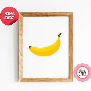 Banana Printable | Kitchen Printable Decor | Fruit Printable | Kitchen ...