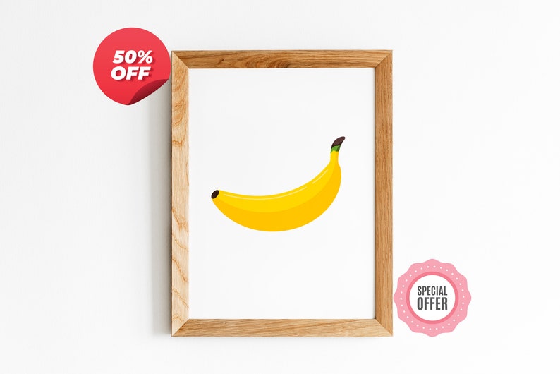 Banana Printable | Kitchen Printable Decor | Fruit Printable | Kitchen ...