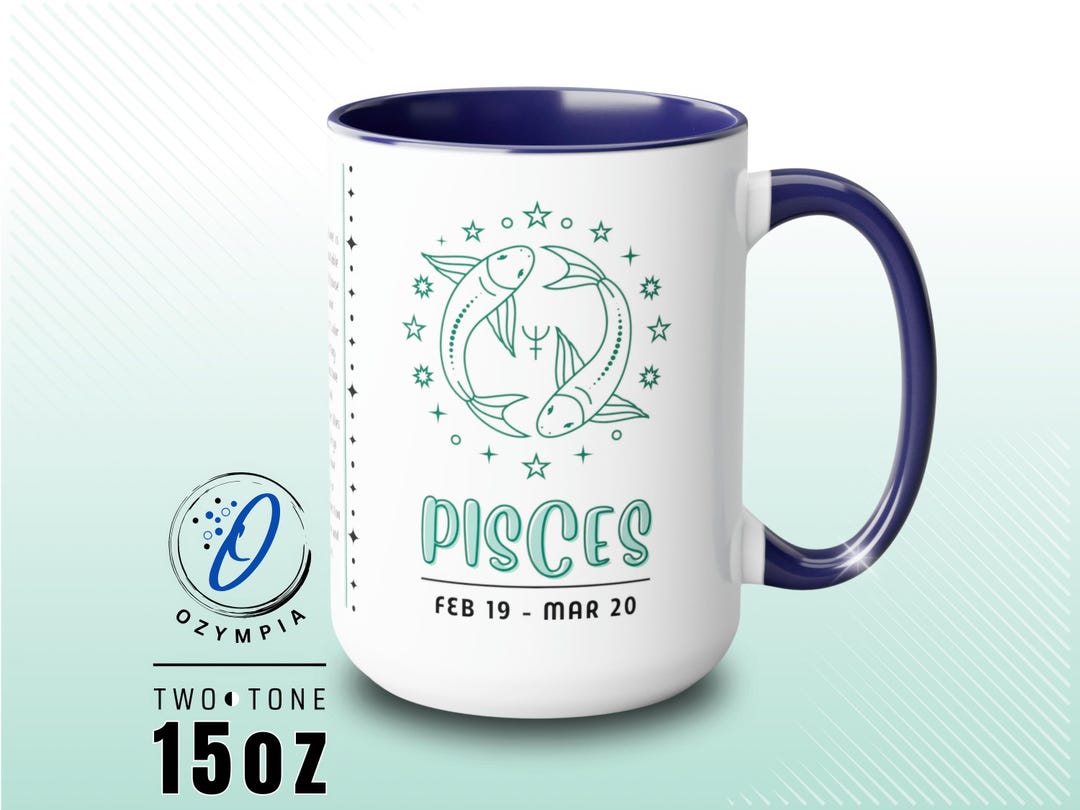 Zodiac PISCES Mug With Personality Traits, Pisces Gift Idea, February ...