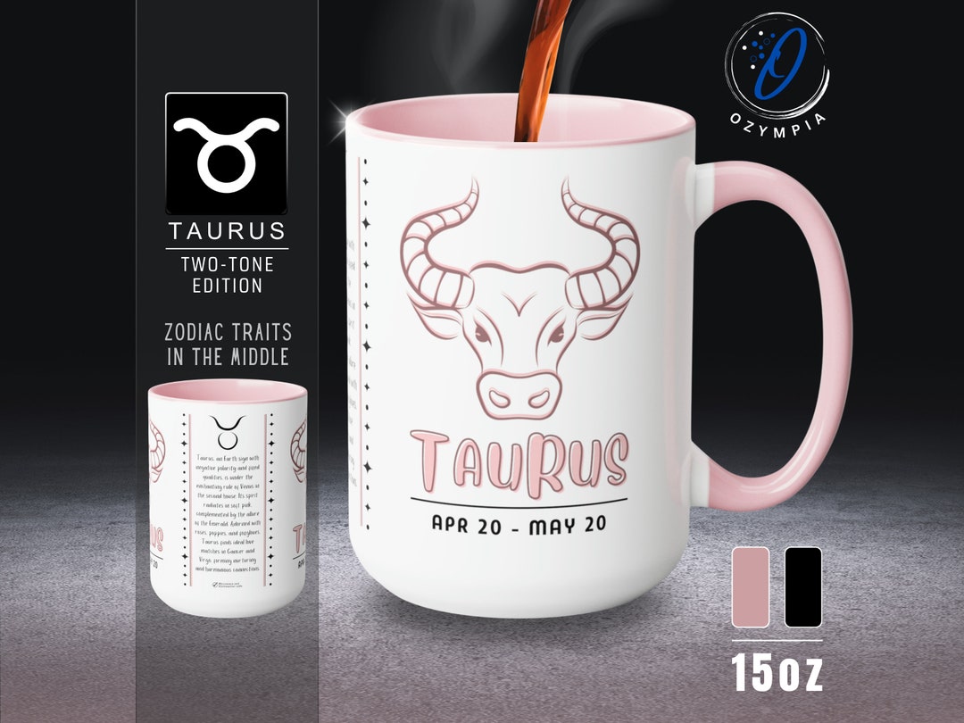 ZODIAC Taurus Mug, Astrology Coffee Cup, 15oz Horoscope Mug, April May ...