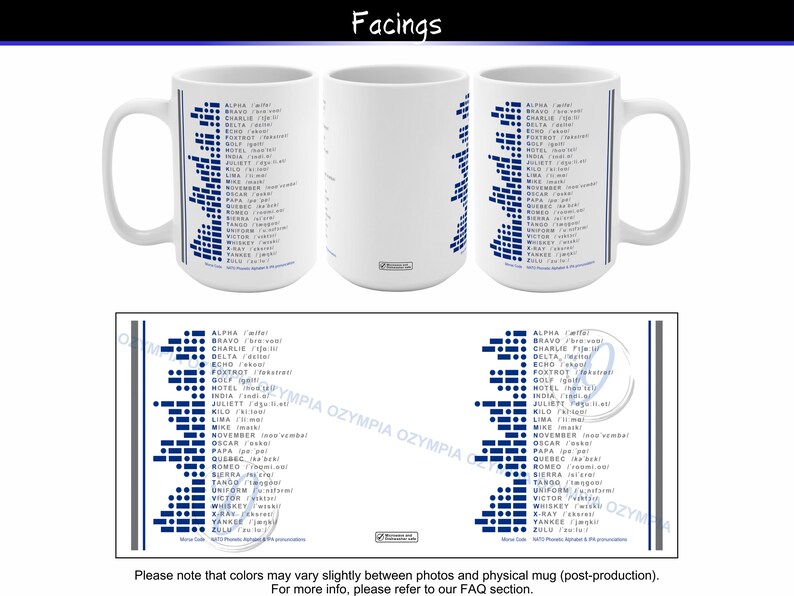 Morse Code & Phonetic Alphabet Mug - NATO Code, IPA Pronunciations ...