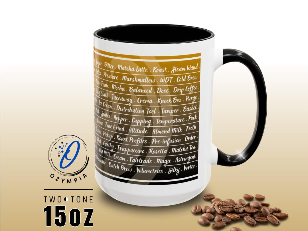 Barista Mug | 120+ Coffee Terms, Word Art Style, 15oz Ceramic - Etsy