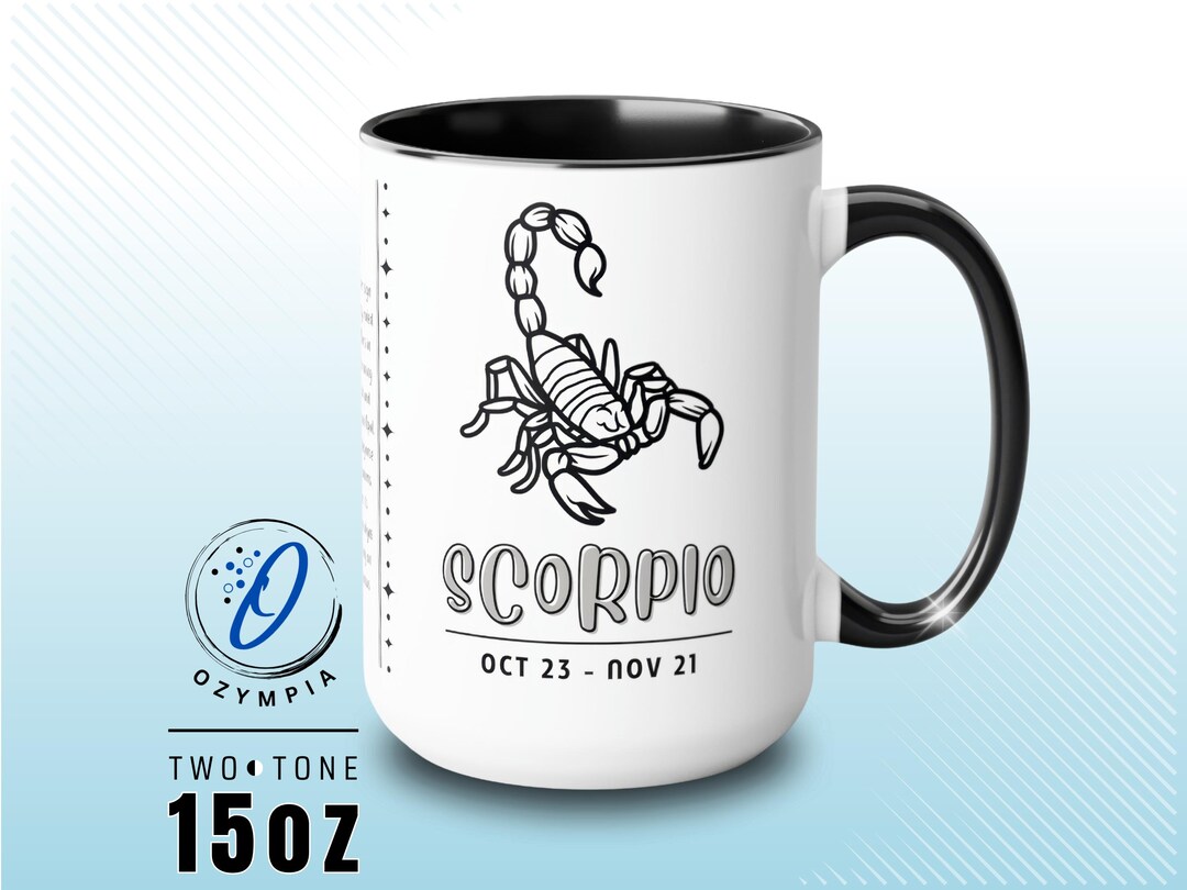 Zodiac SCORPIO Mug With Personality Traits, Scorpio Gift Idea, October ...