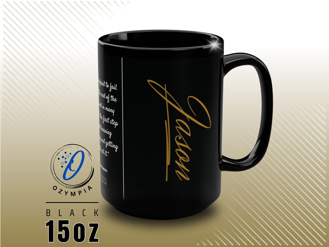 Personalized Name & Message Mug 15oz Black, Custom Text Mug for Any ...