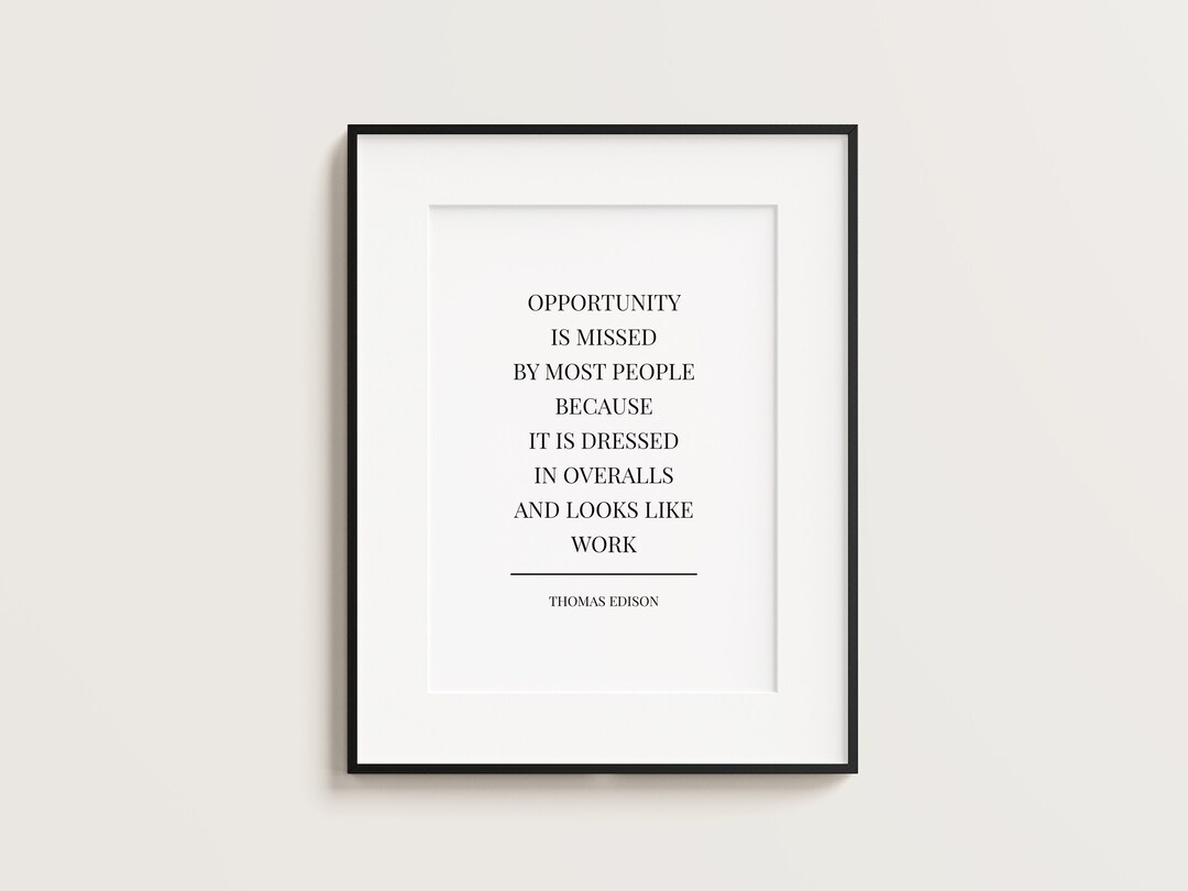 Thomas Edison Quote - Office Wall Art, Digital Decor, Printable Wall ...