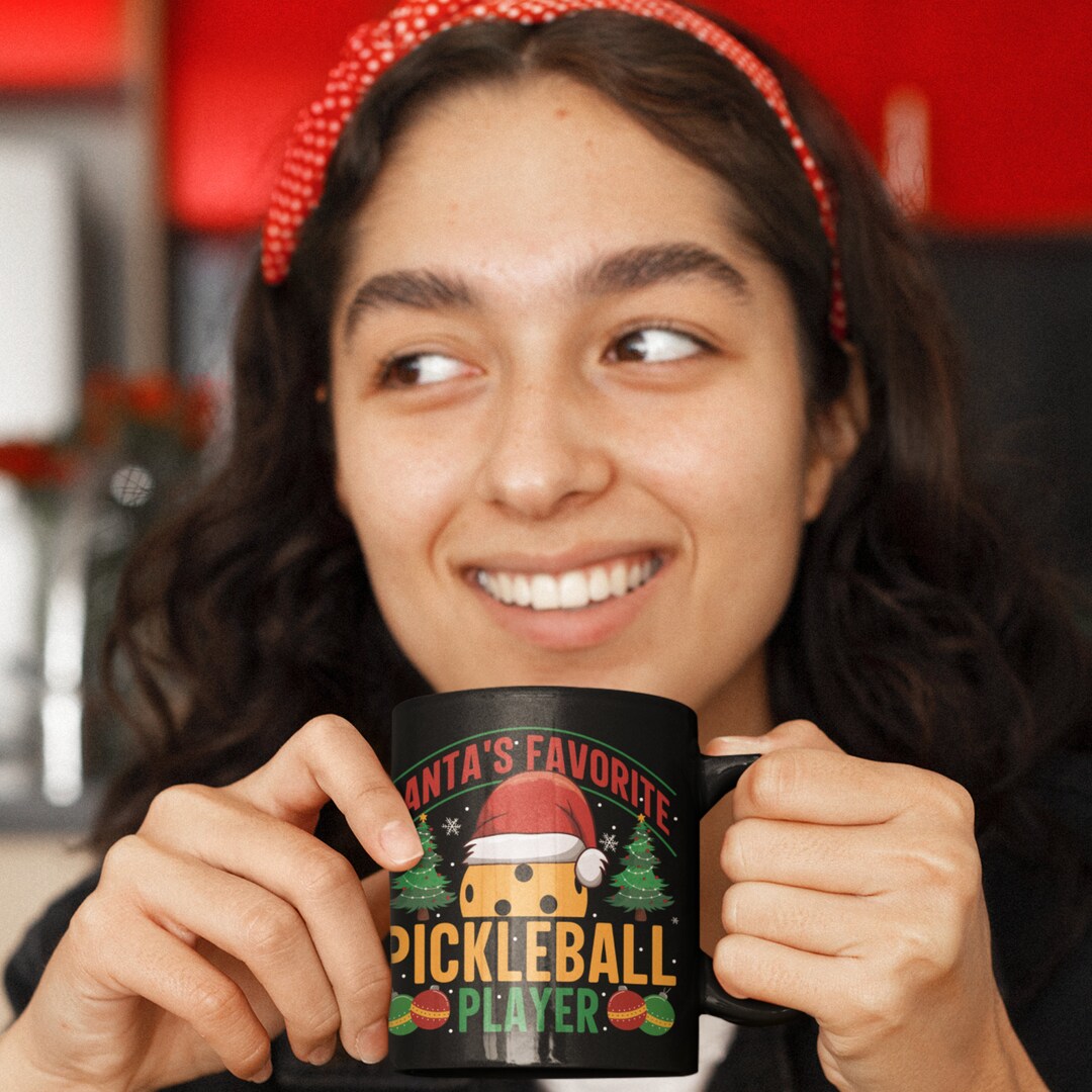 Pickleball Mug. Cute Wrap-around Coffee Cup Design. Christmas Gift for ...