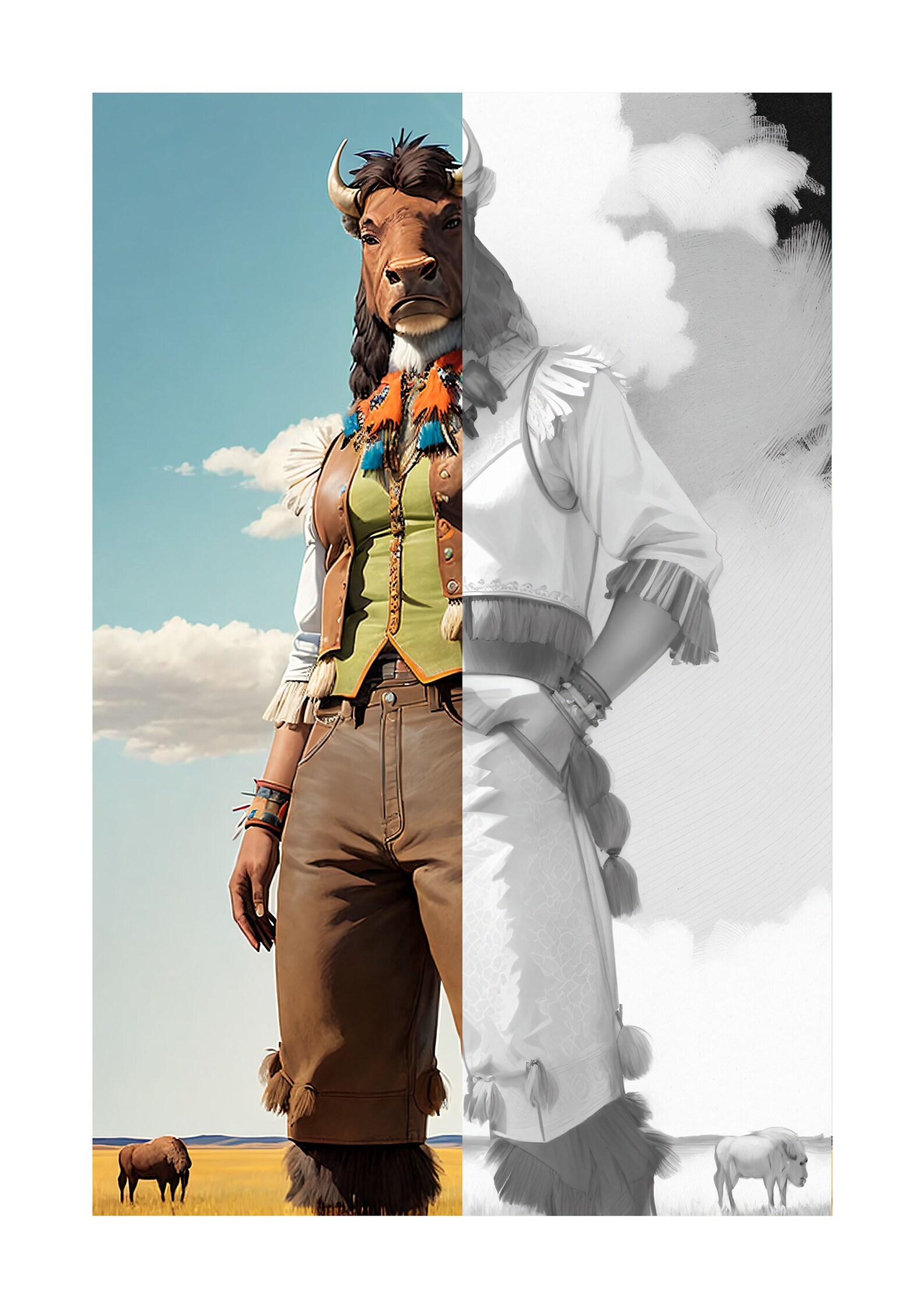 Native American Humanoid Animals Coloring Book - Etsy