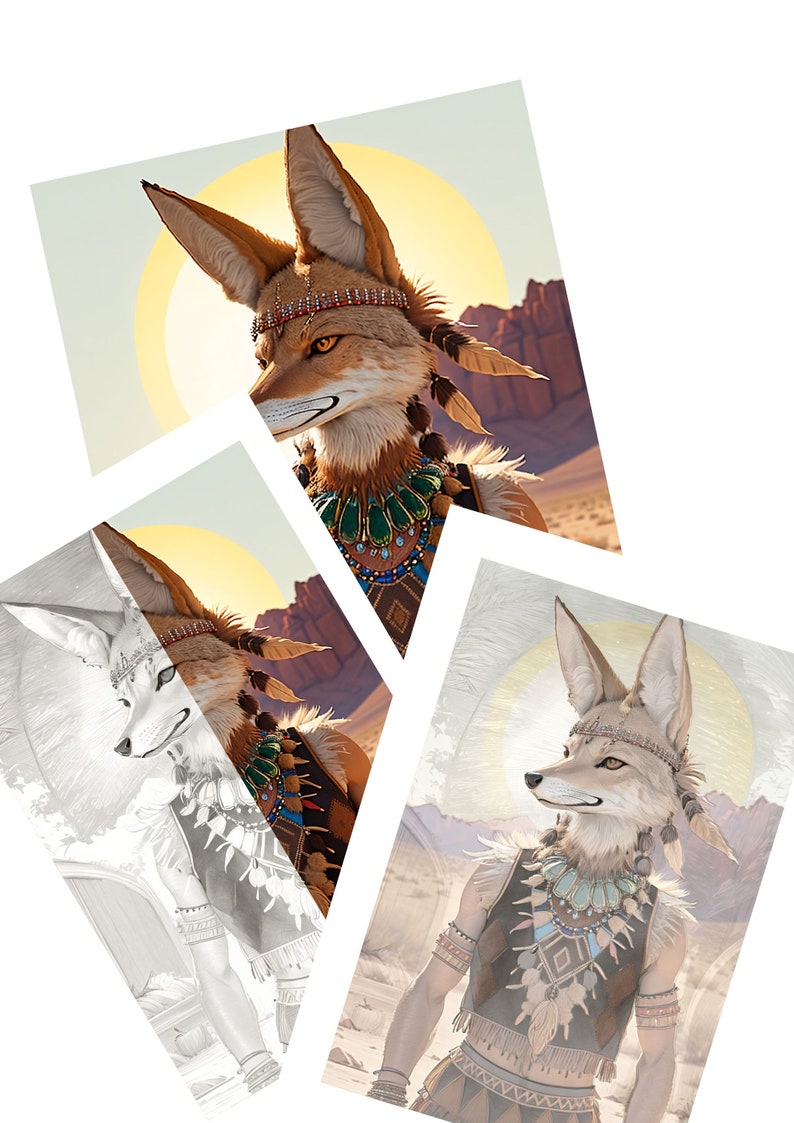 Native American Humanoid Animals Coloring Book - Etsy