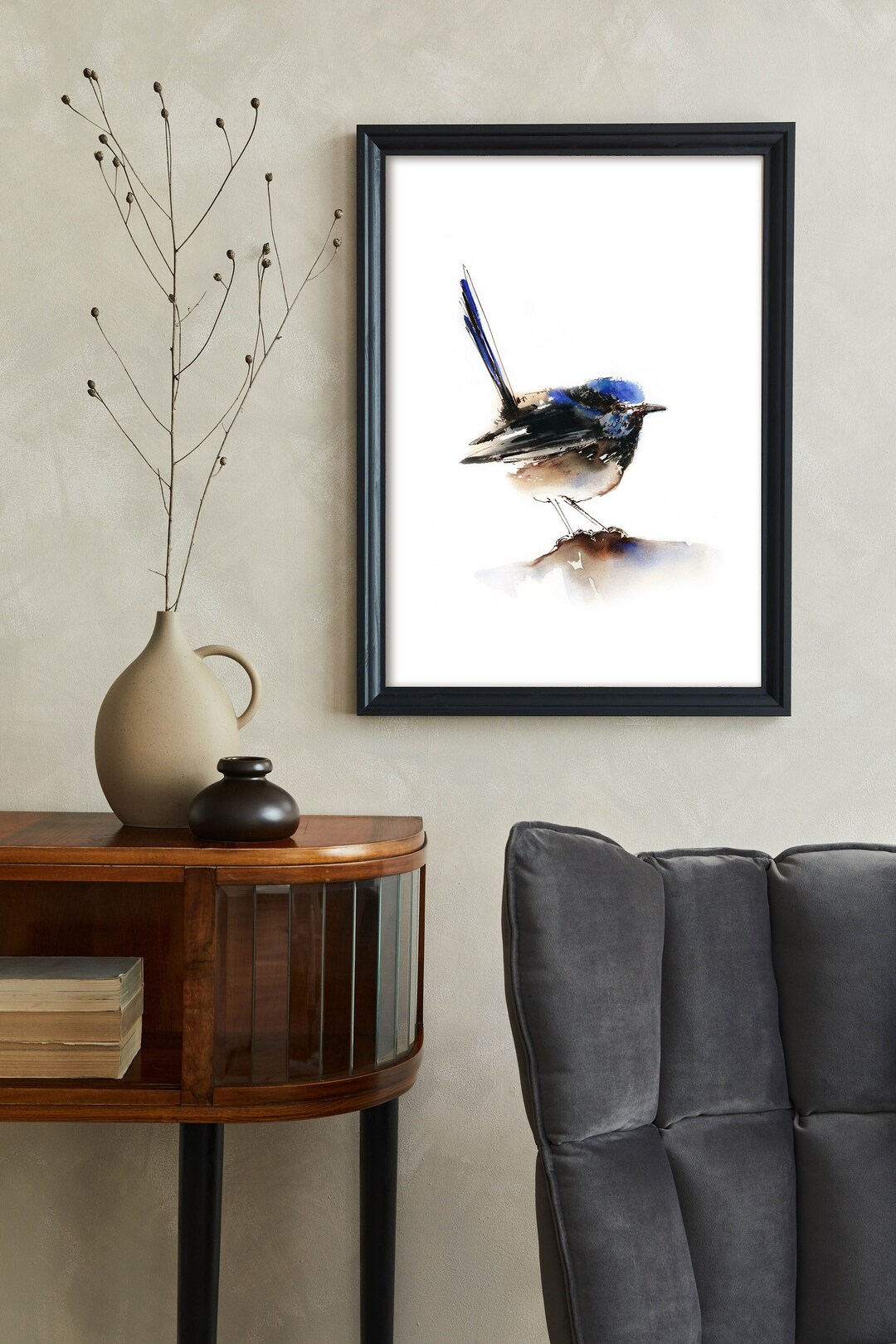 Fairy Wren Art Print, Australian Wren Painting, Watercolor Print, Bird ...