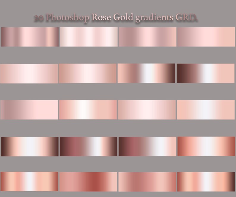 Photoshop Rose Gold Gradients - Etsy