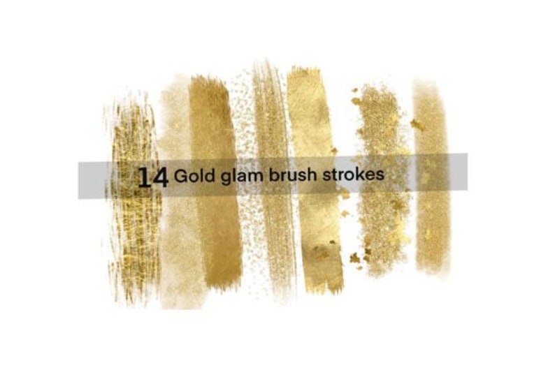 Gold Glam Brush Strokes Png Clip Art - Etsy