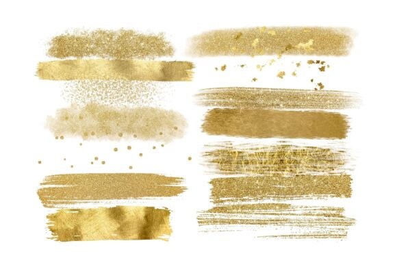 Gold Glam Brush Strokes Png Clip Art - Etsy