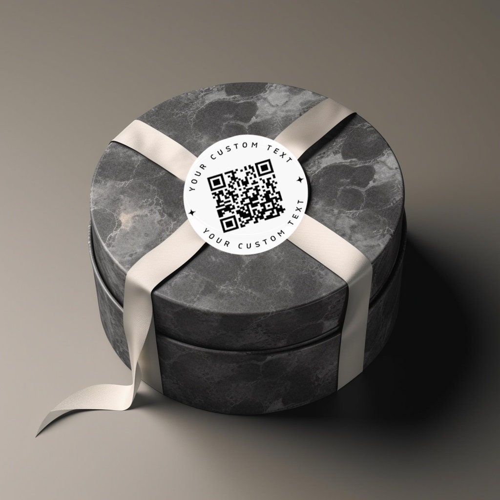 Custom Round QR Code Package Sticker | Custom Text Sticker | Business ...